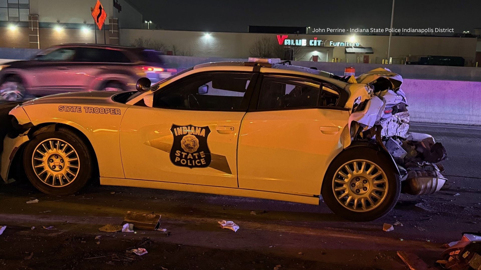 Indiana state trooper struck by impaired driver for 3rd time in four years