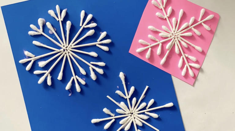 Transform Q-Tips into festive winter decor with this creative DIY