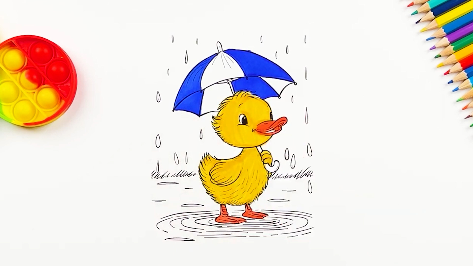 Coloring in a drawing of a bird