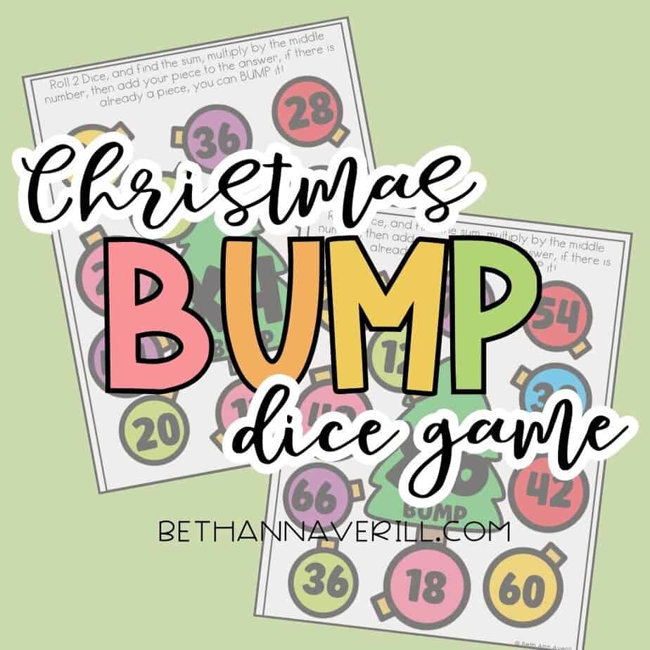 Christmas multiplication bump game for kids