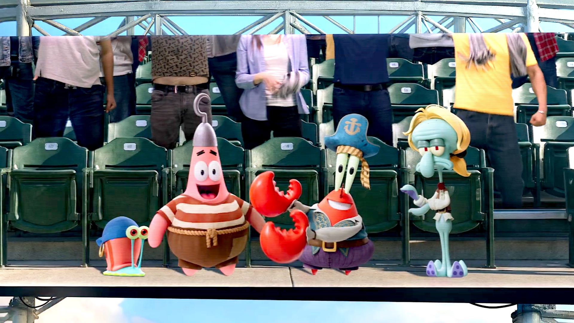 A wild stadium surprise: SpongeBob crashes the game