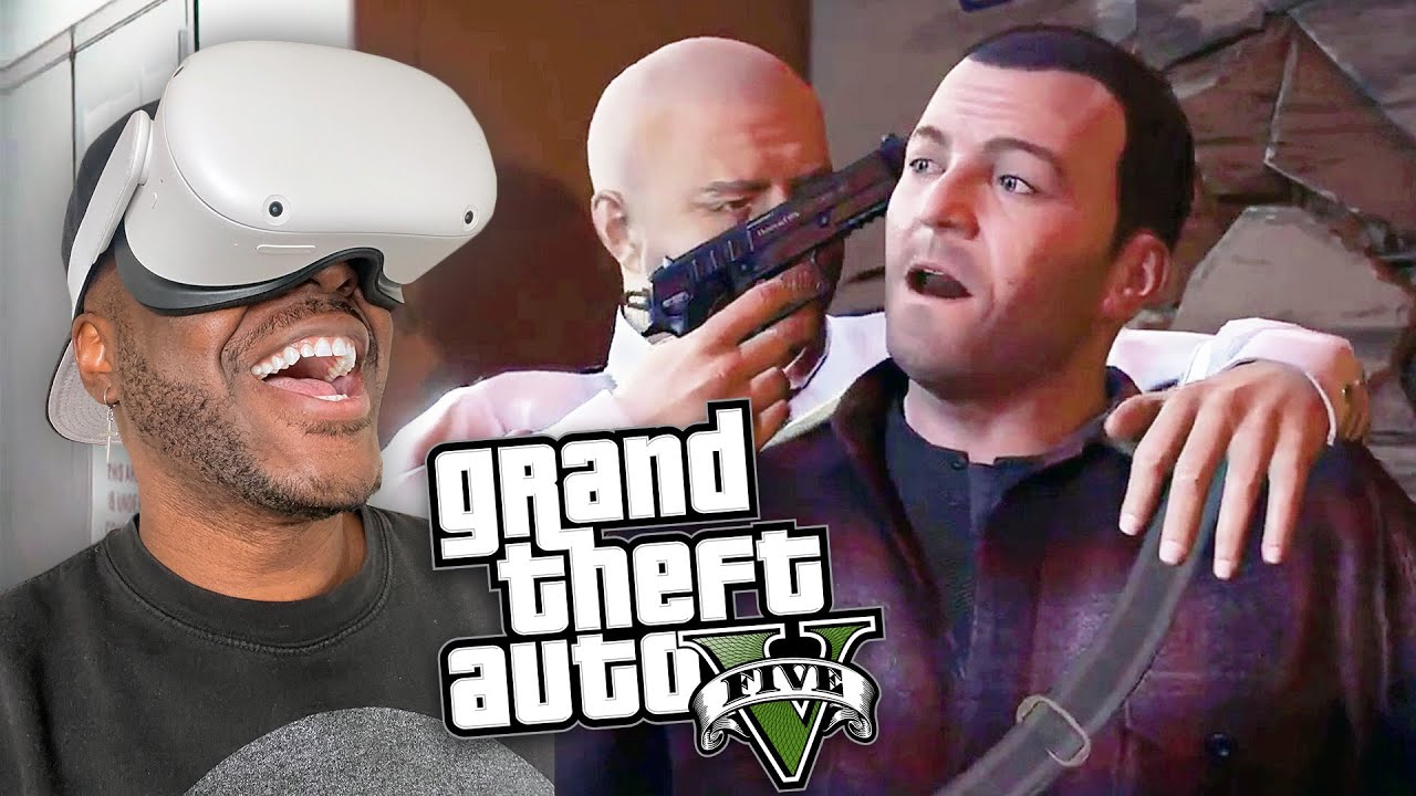 Playing the first mission in GTA 5 in VR! (Virtual reality)