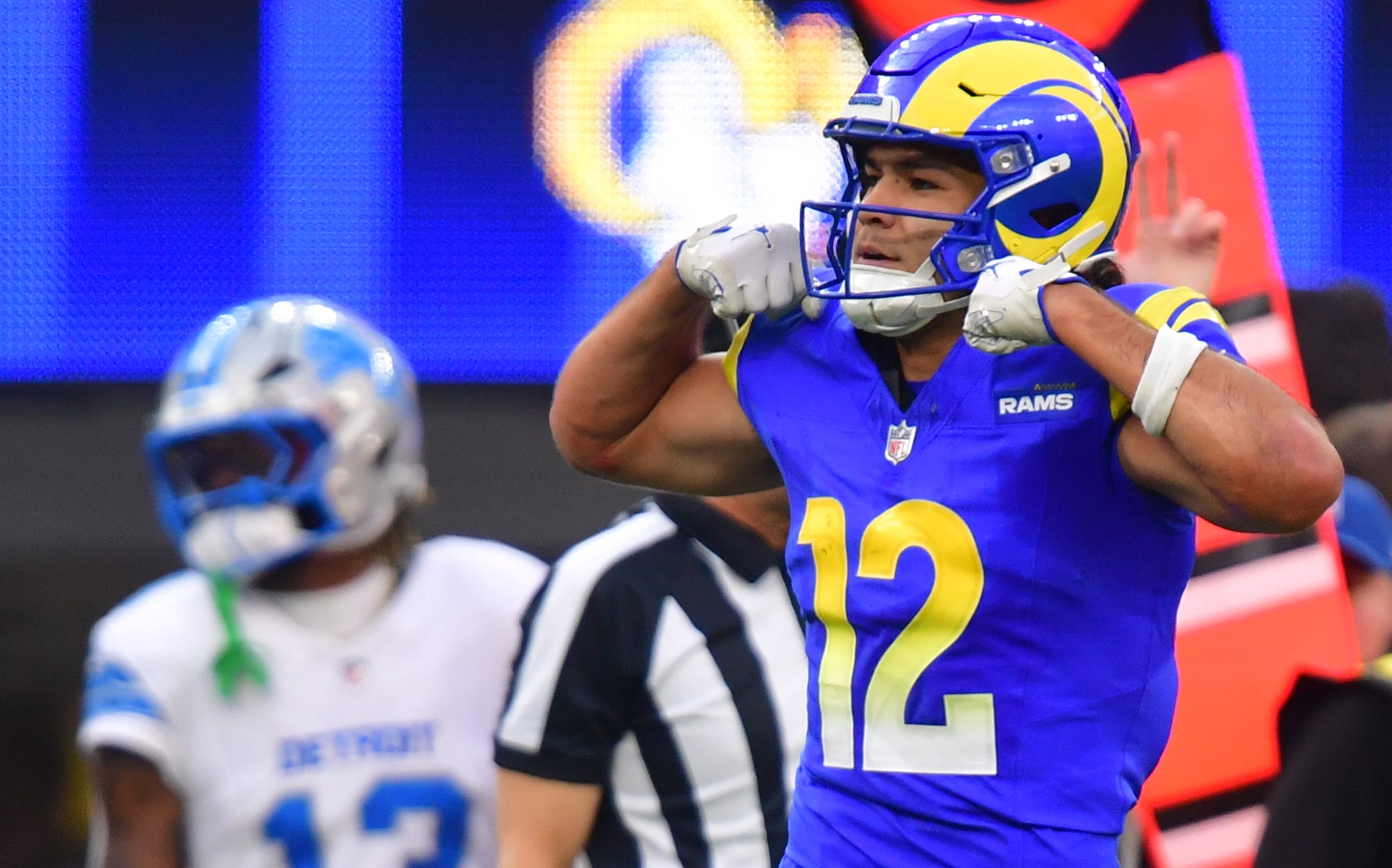Puka Nacua exits vs. Lions due to cramping