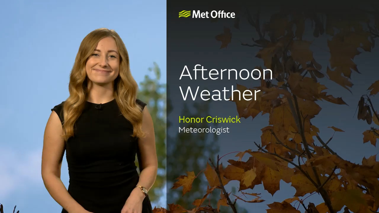 Met Office Sunday afternoon weather forecast 16/11/2025
