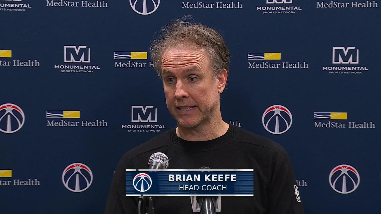WSH 108, IND 89: Wizards coach Brian Keefe postgame media availability