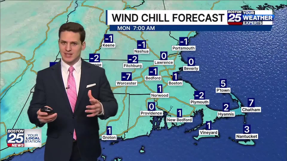 Boston 25 Sunday evening weather forecast