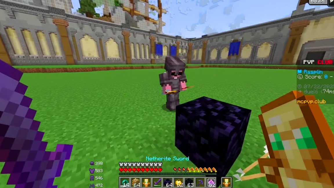 Minecraft PvP skill training