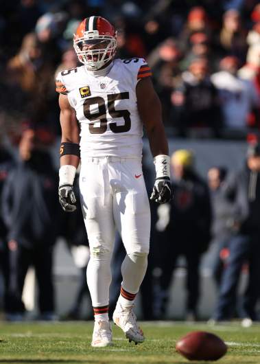 Bills’ Dion Dawkins not thinking about Browns’ Myles Garrett yet as ...