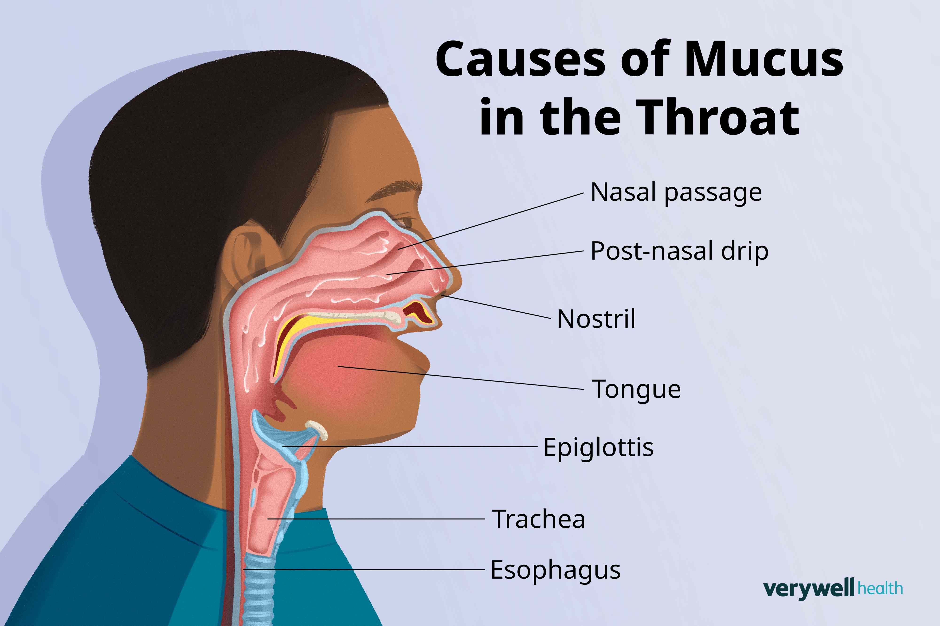 What causes thick mucus in the throat?