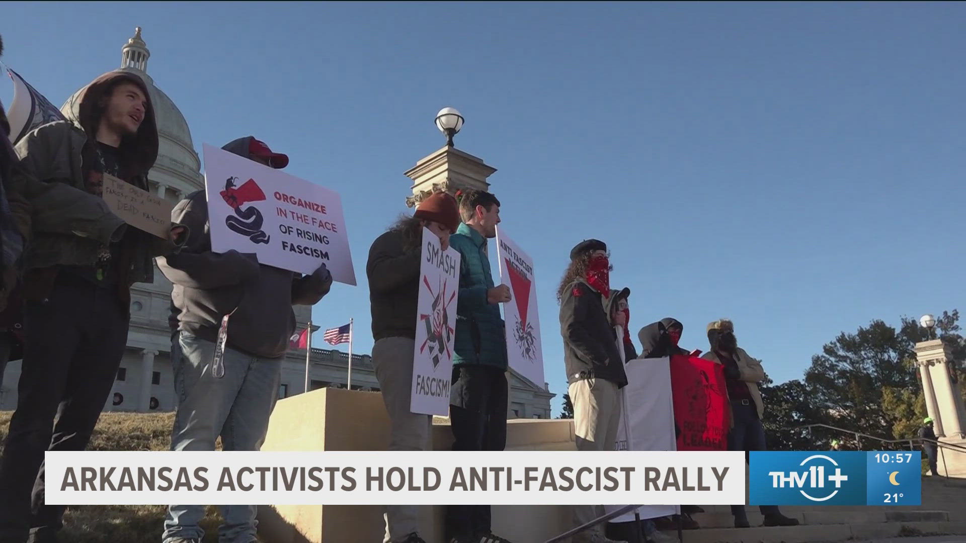 Arkansas activists hold 'anti-fascist rally' outside state capitol