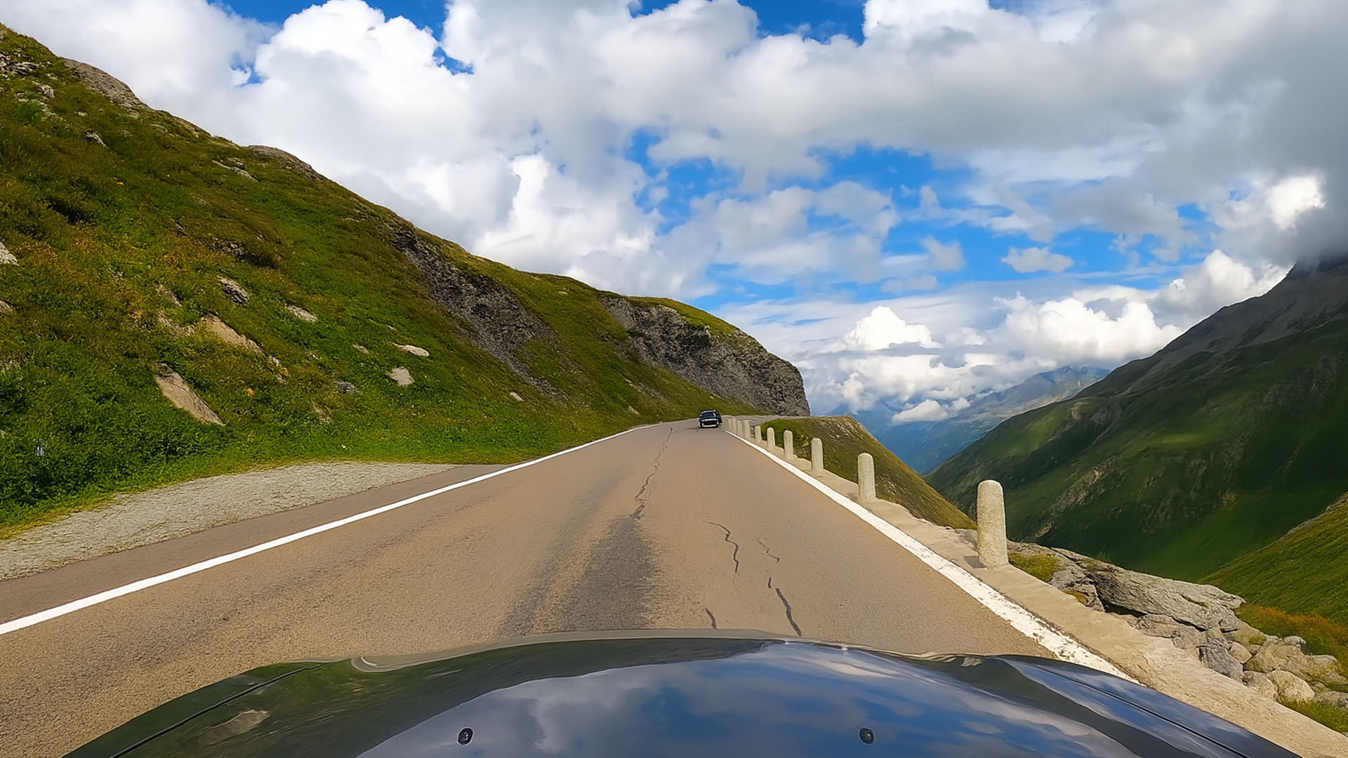 Scenic drive through Furka Pass, Swiss Alps (4K)