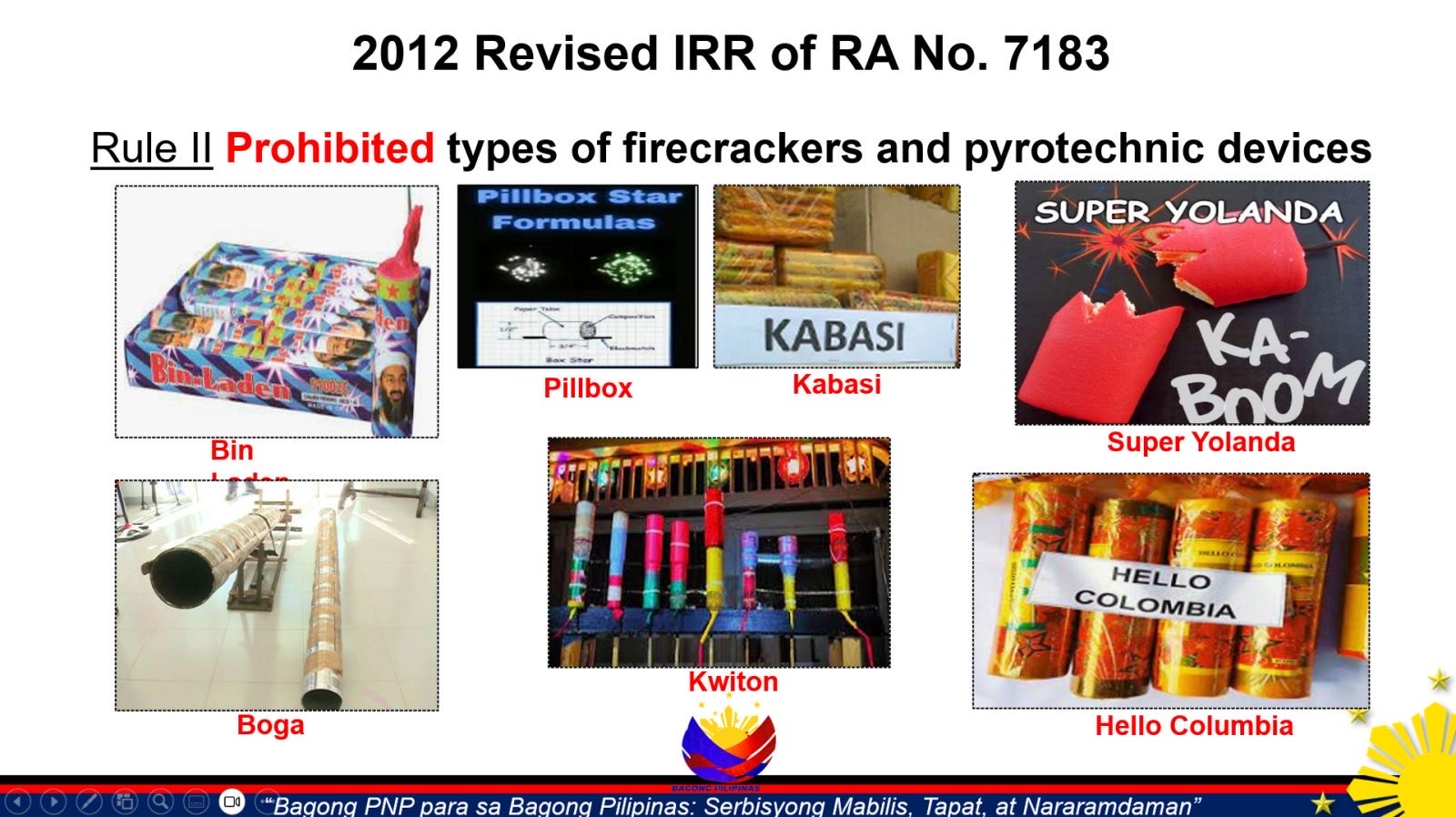 List: Prohibited firecrackers according to PNP