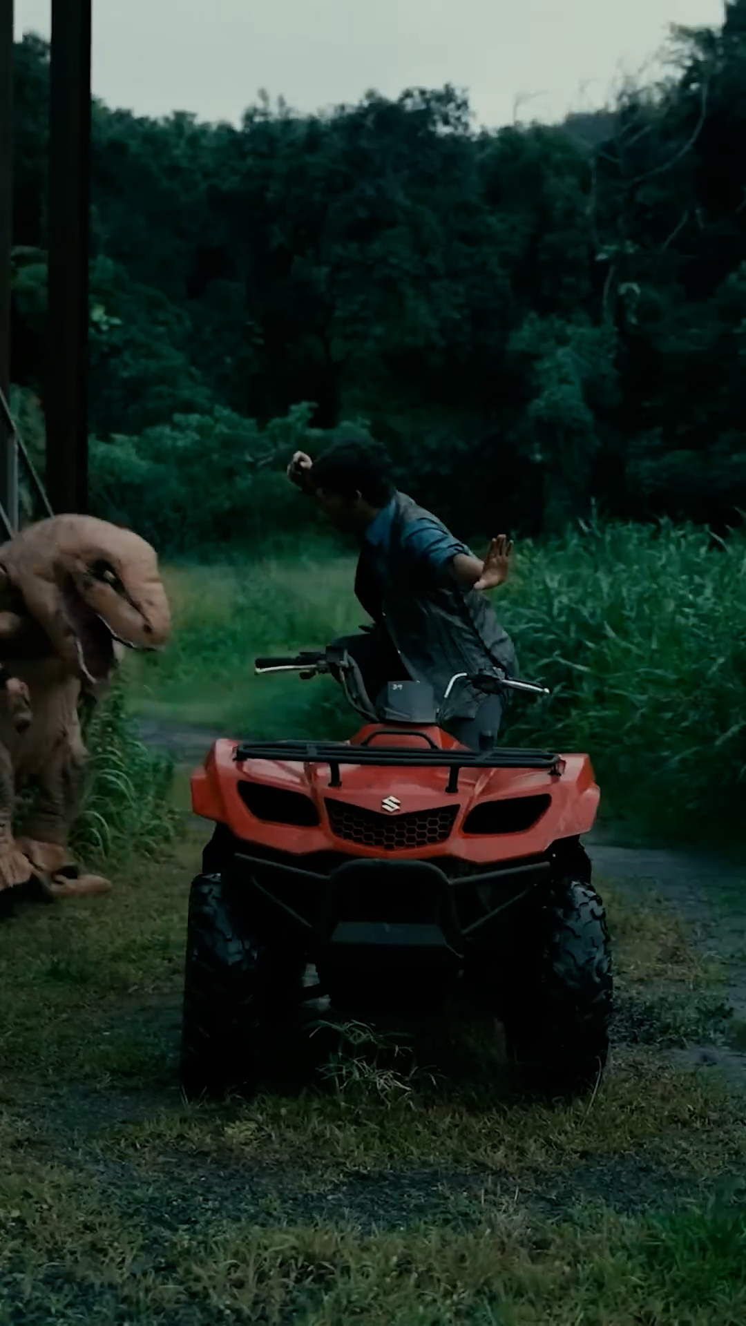 Dropping a dinosaur prop for a scene