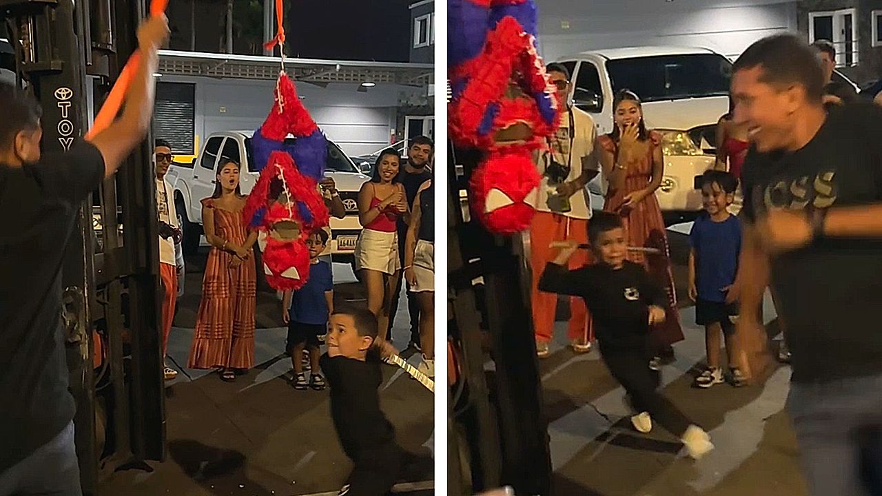 Man tricks boy trying to hit piñata, becomes the target