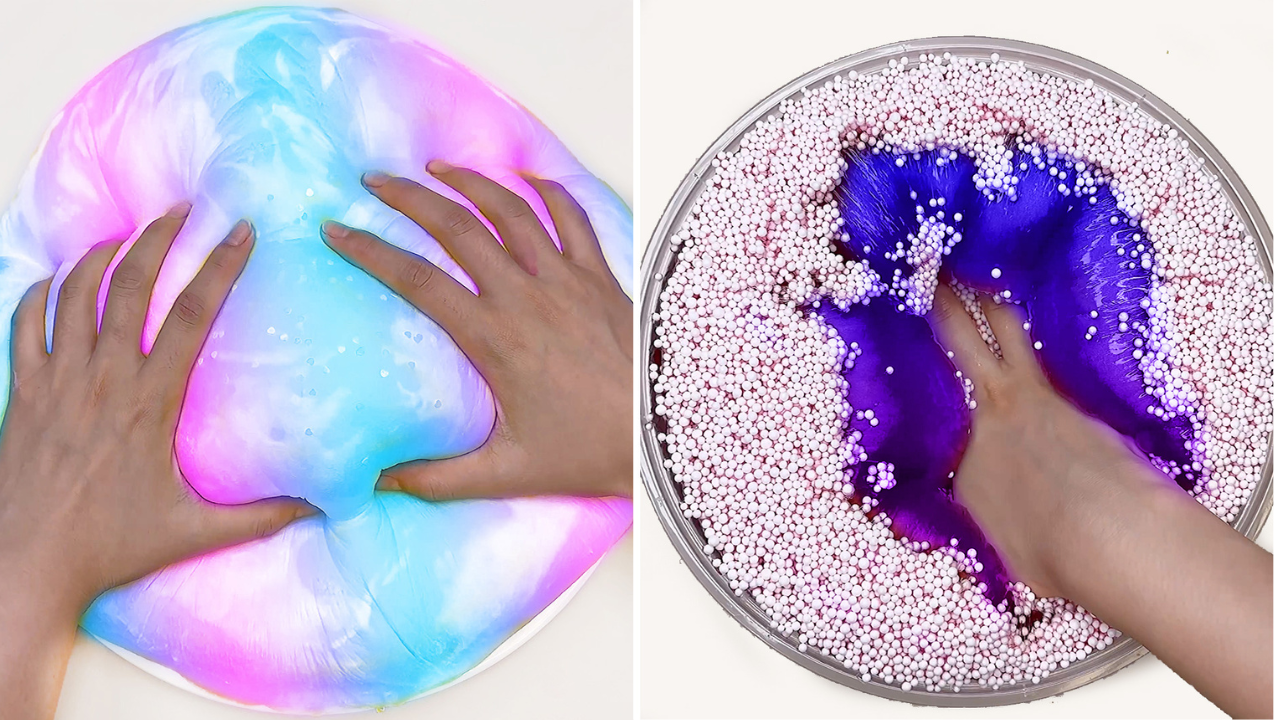 Pastel Galaxie Slime Langzaam Gekneed
