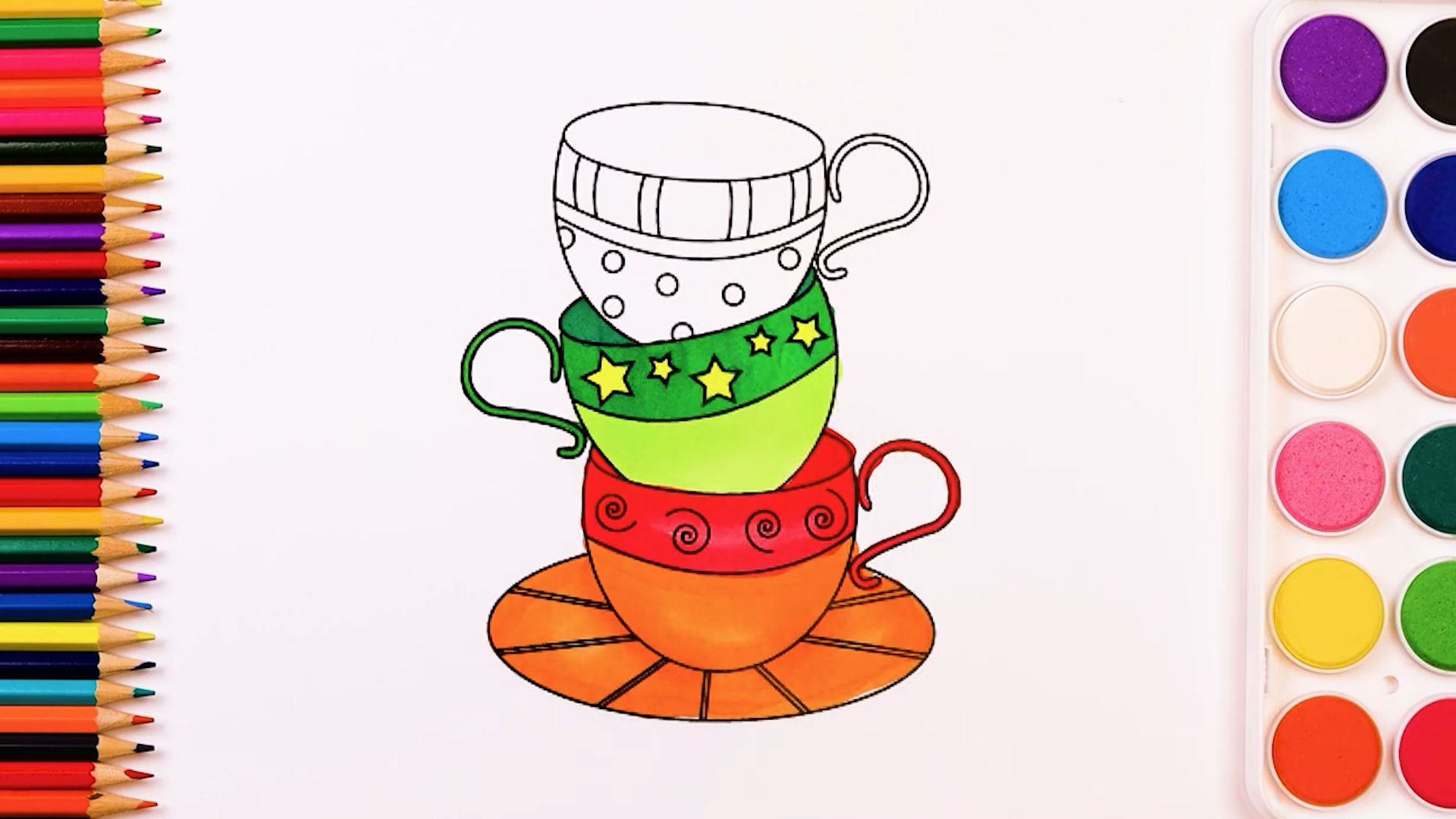 Learning colors with a fun drawing