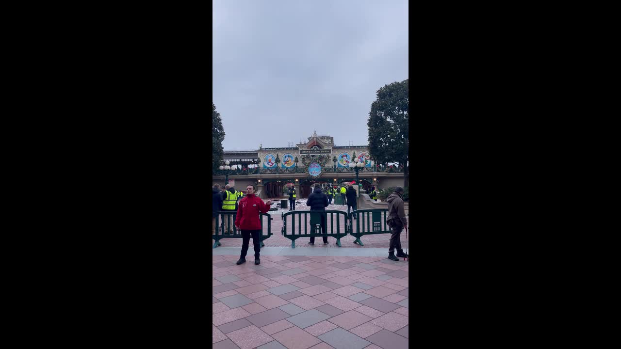 Workers demonstration inside Disneyland Paris