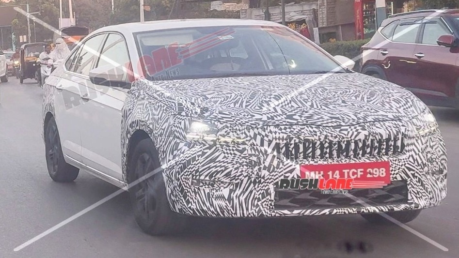 Skoda Slavia facelift spotted testing: Design tweaks and ADAS on the cards