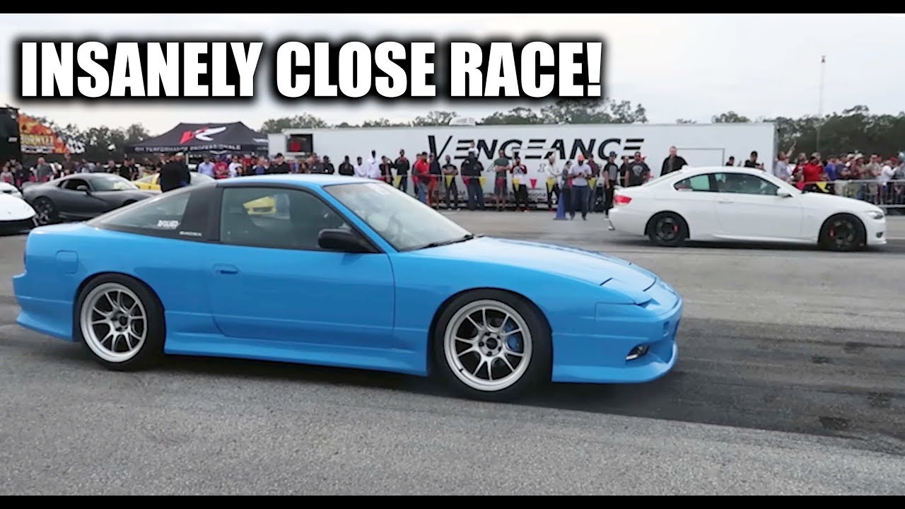 BLUEJZ vs Adam LZ BMW 335i top speed race - The little 240SX that could