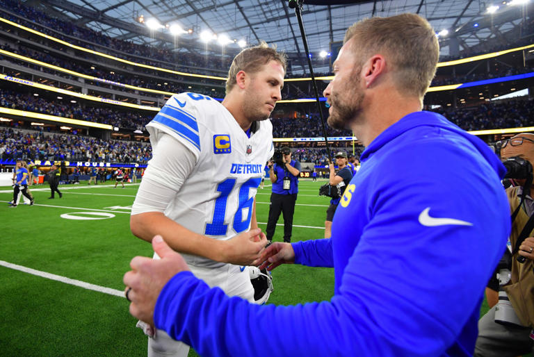 Jared Goff's postgame interaction with Rams coach Sean McVay draws ...