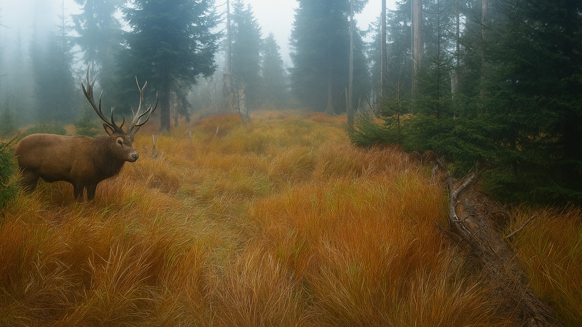 Camera trap records movement on the deer track