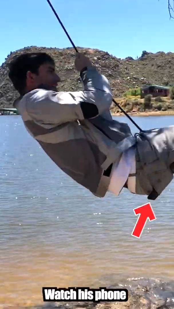 Item falls off motorcycle landing in most unlikely or inconvenient location