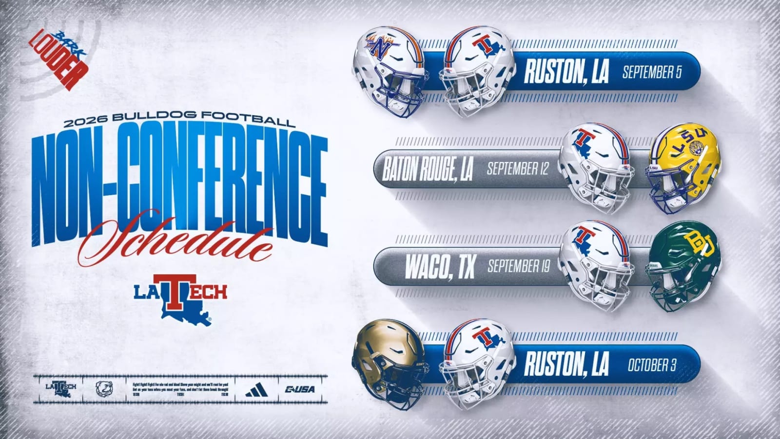Louisiana Tech announces challenging 2026 non-conference football schedule