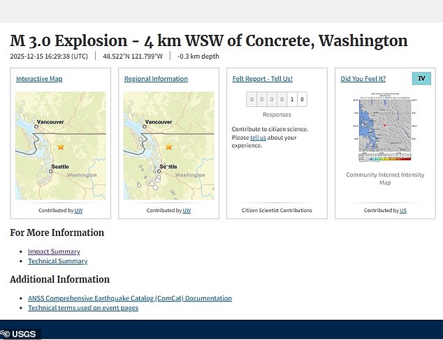 Explosion alert sparks panic in Washington with warning of earthquake