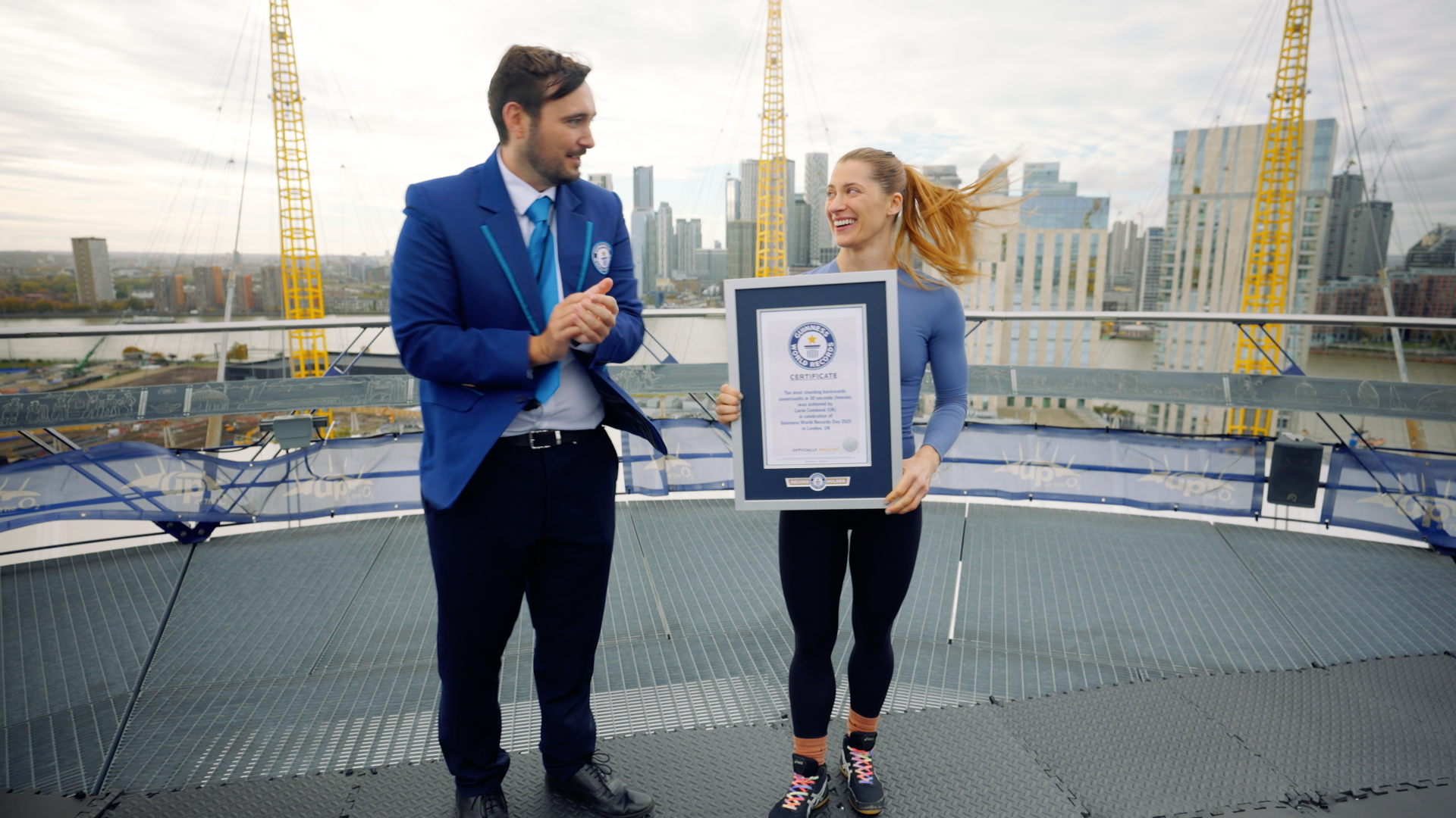 Most standing backwards somersaults in 30 seconds: 17 by Lucie Colebeck