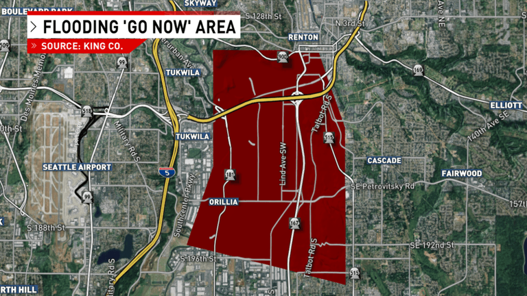 Go now: Flash flood evacuation issued for Tukwila area after Green ...