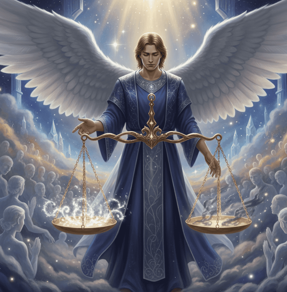 The angel Remiel who weighs the souls that refuse to die