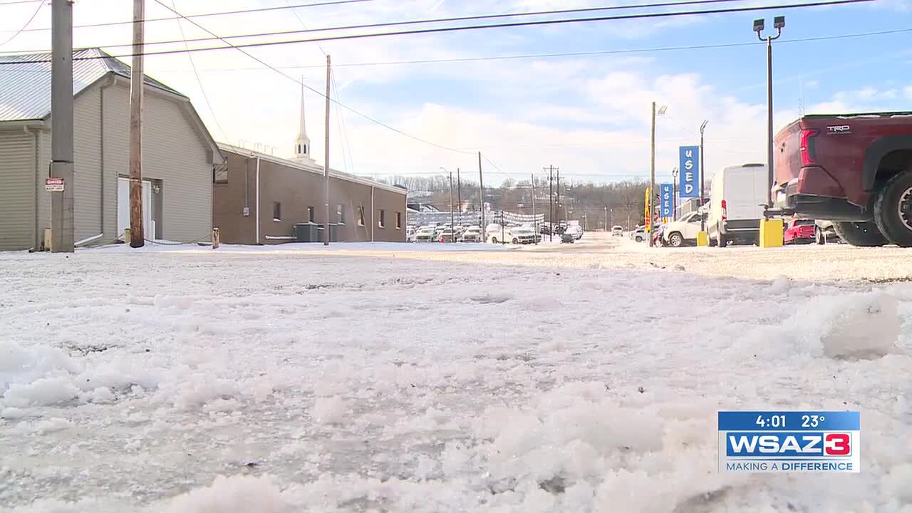 Icy conditions after weekend snowfall