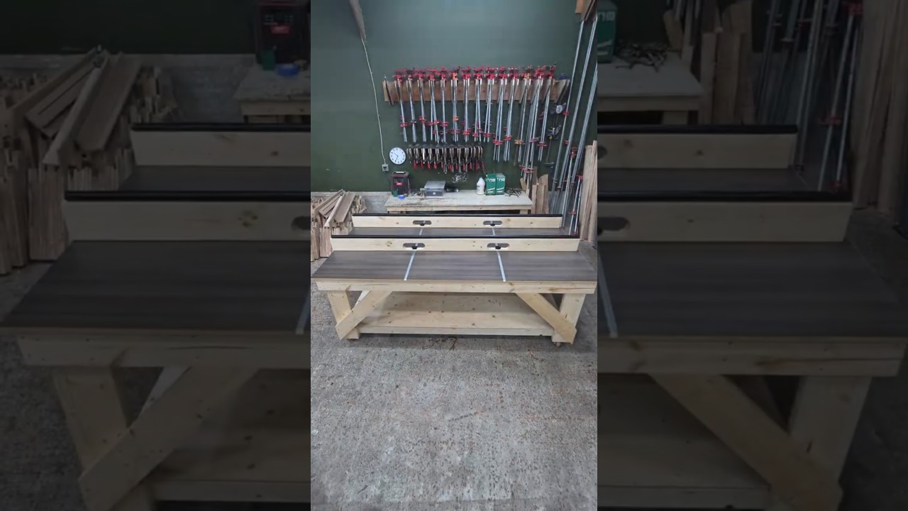 Laser tape measure builds DIY glue up table #mileseeytools