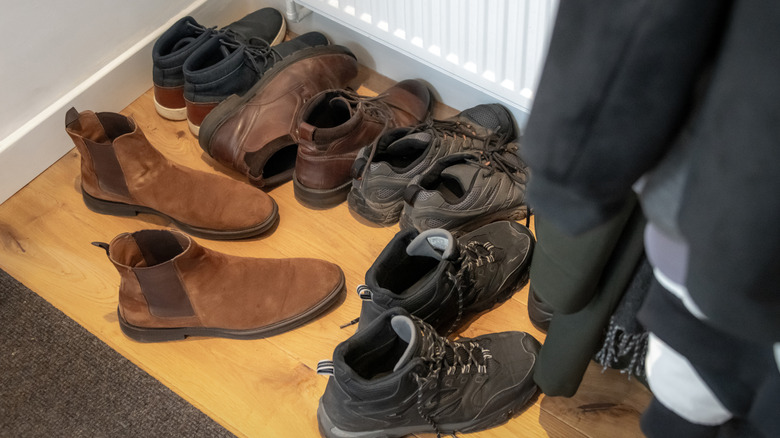 Keep shoe clutter neat and organized with a clever Dollar Tree solution
