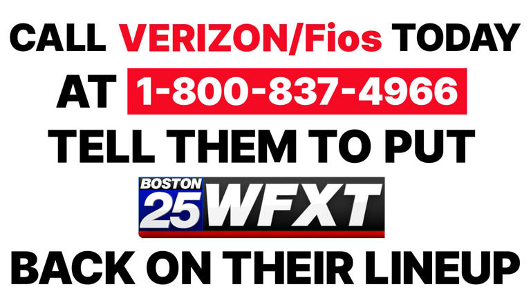Verizon/Fios has pulled WFXT from the lineup. Call 1-800-837-4966 ...