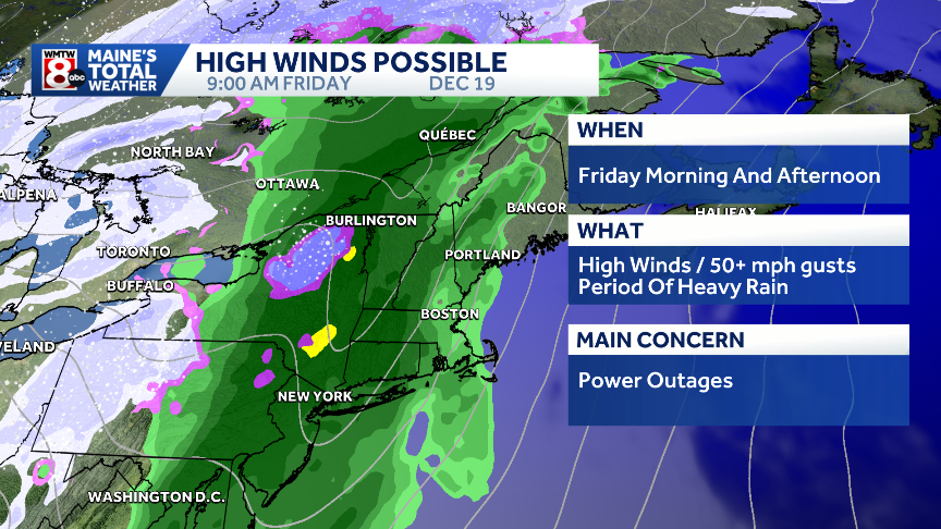 Maine has rain, wind, and warmer temps in the forecast this week