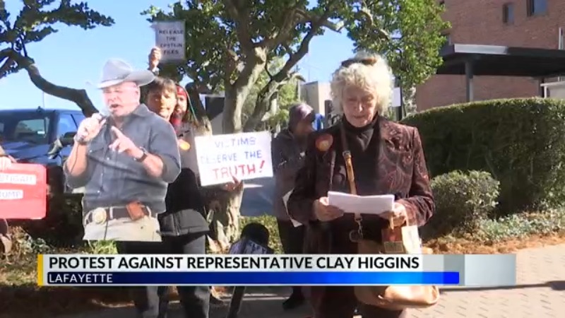 Protest held outside Congressman Clay Higgins’ Lafayette office