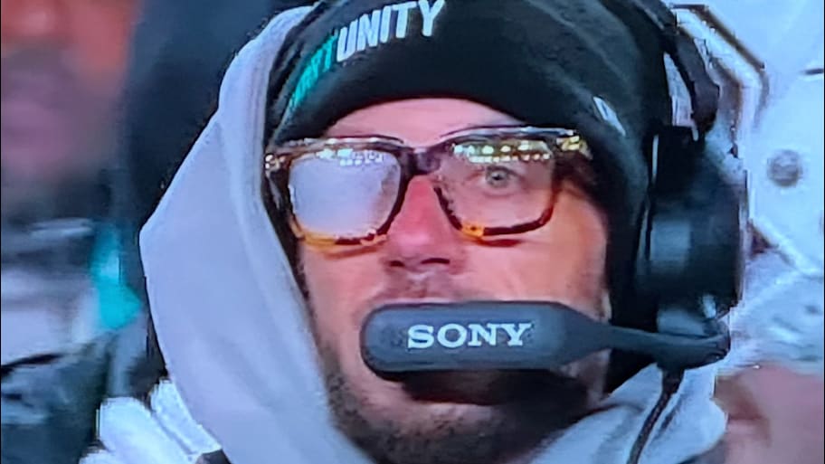 Mike McDaniel was struggling in the cold Pittsburgh weather on 'Monday ...