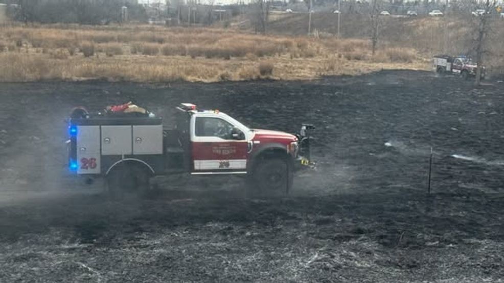 OKCFD crews responded to a grass fire in Mustang Monday