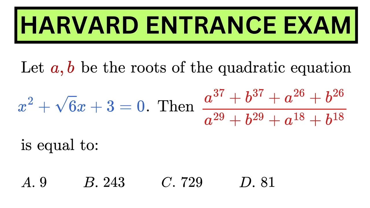 The hardest quadratic equation ever — can you solve it?