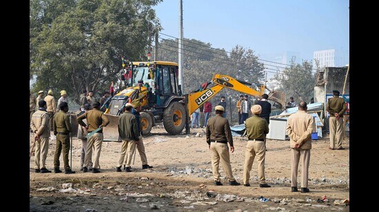 Gang-run illegal market razed as police clear encroached land in Gurugram