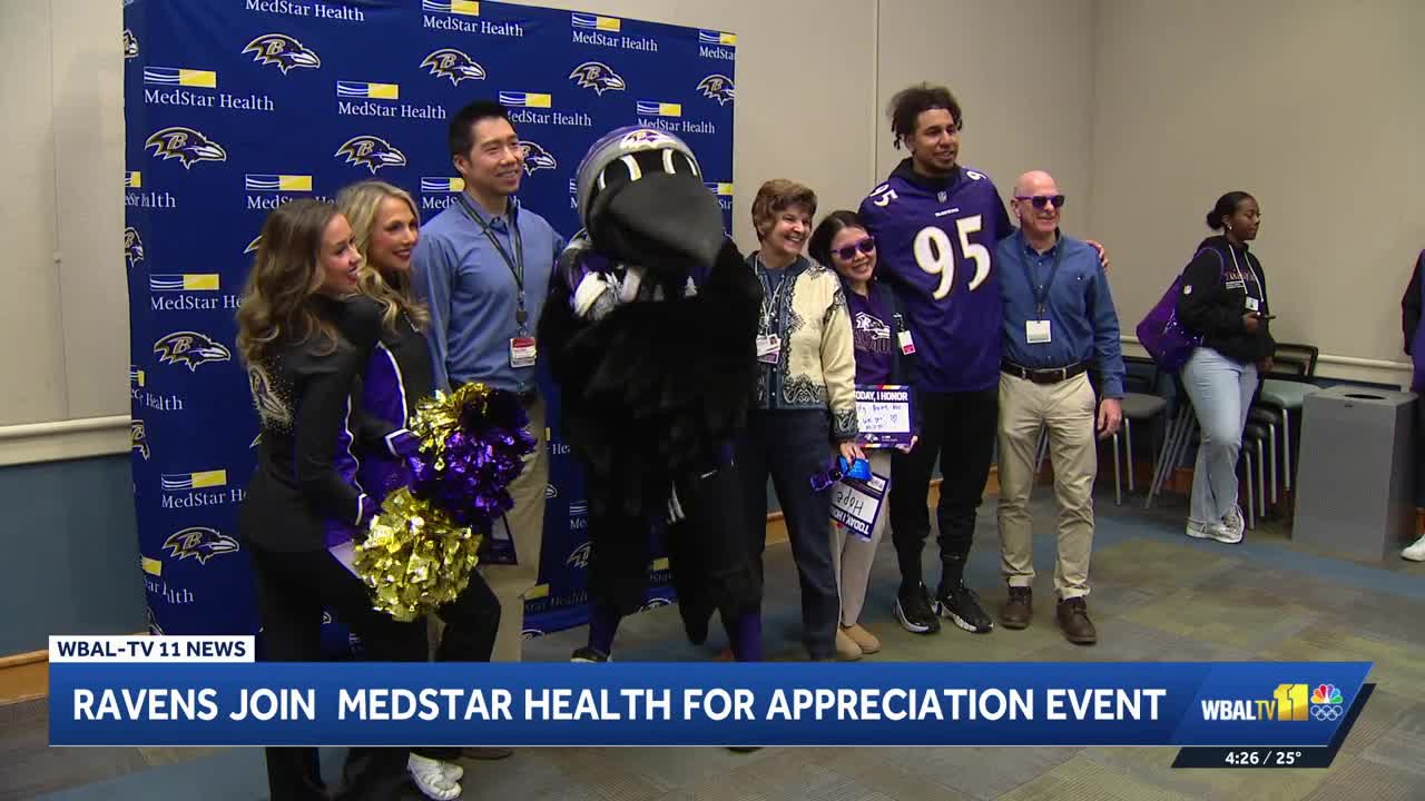 Ravens surprise, thank health care workers at hospital