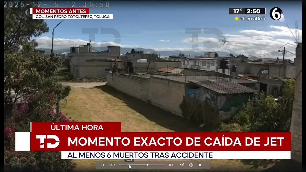 Revelan video del momento que cayó el jet cerca del Aeropuerto de Toluca