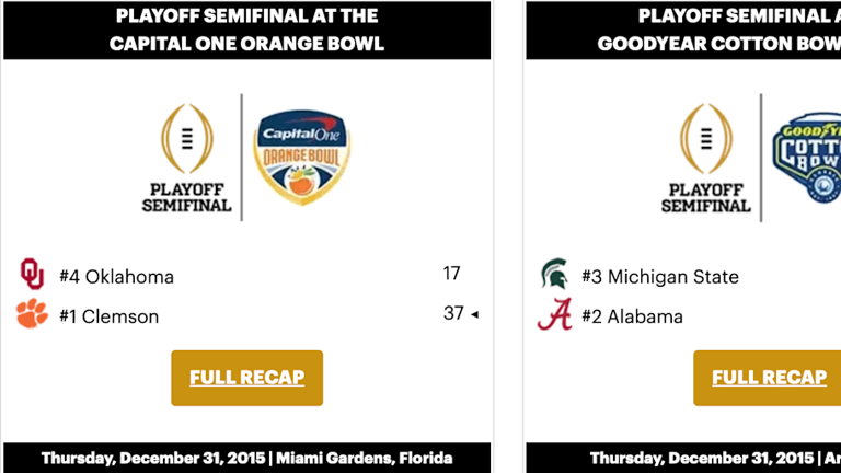 College football playoff history: Full list of champions, brackets ...
