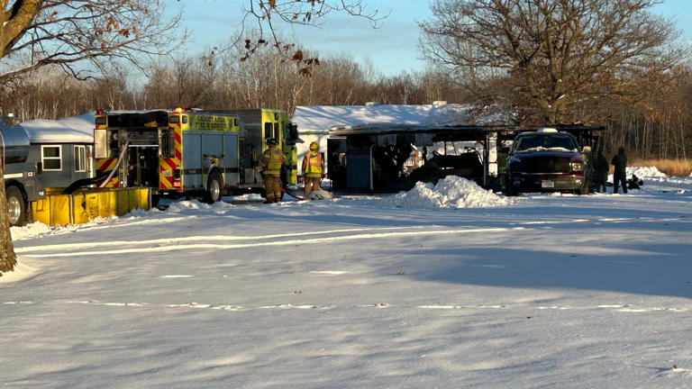 Garage total loss after Cadott fire