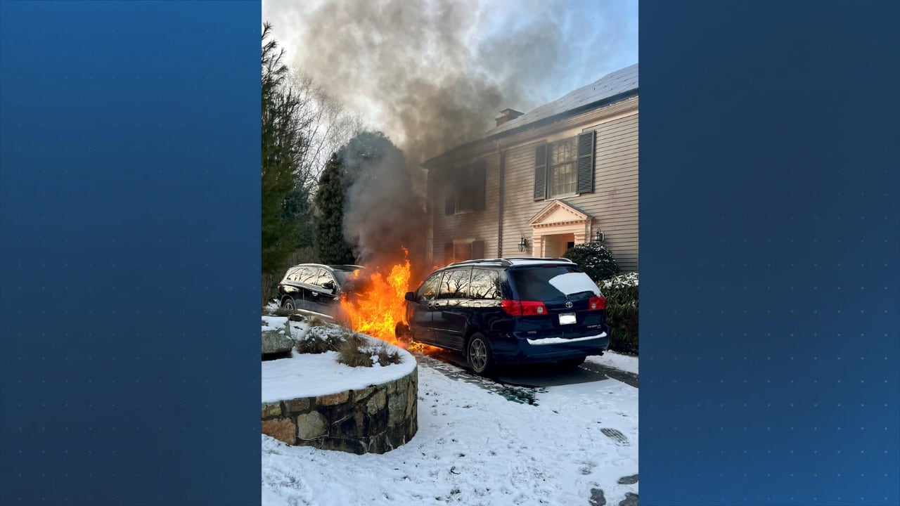 Crews rush to put out multi-car fire in Westwood