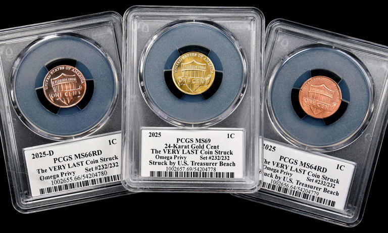 Rare final pennies to ever be minted in the US sell for $16.7m at auction