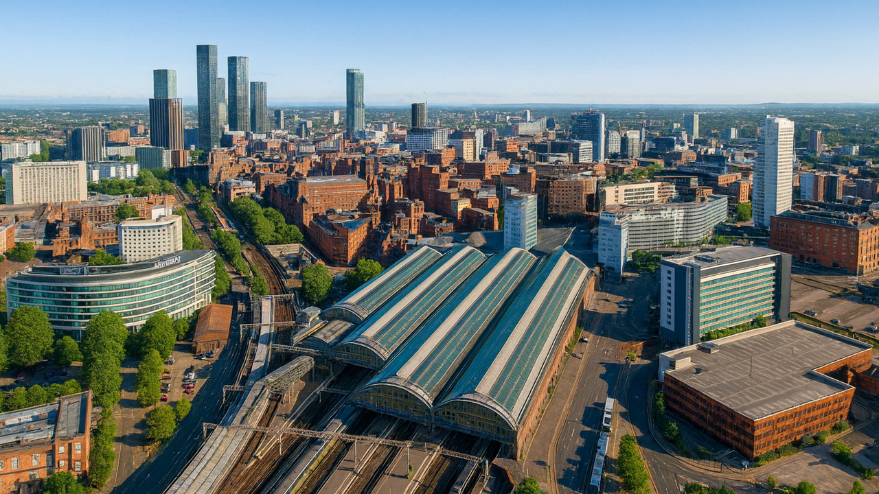 Manchester’s railway gateway seen from the sky