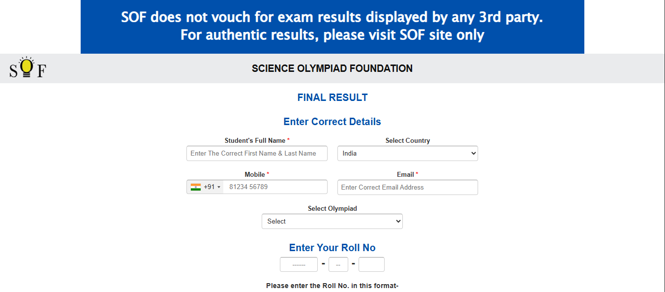 SOF ICO result 2025-26 released at sofworld.org: Check direct link to ...