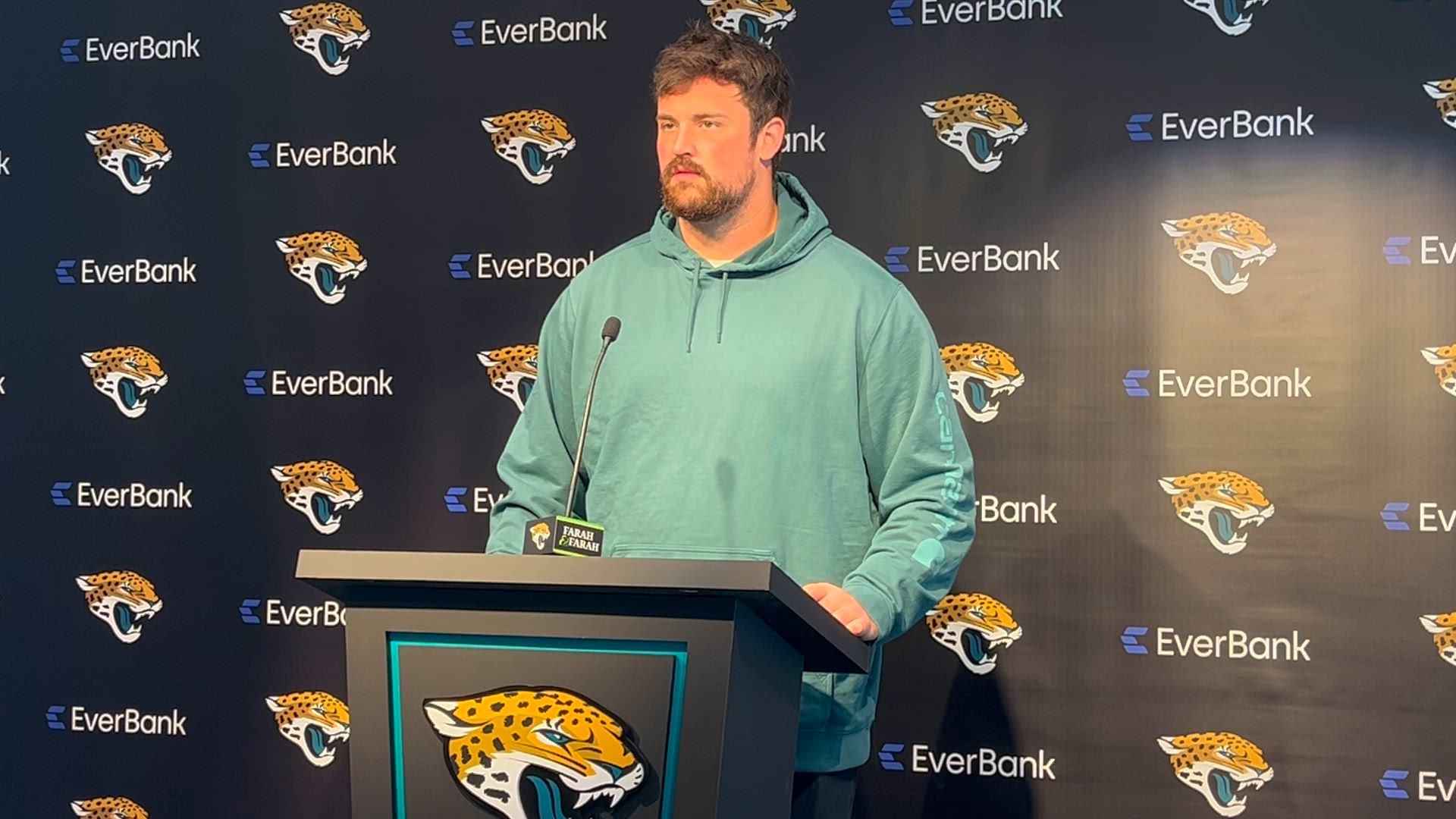 Jacksonville Jaguars OL Ezra Cleveland on team play in Duval